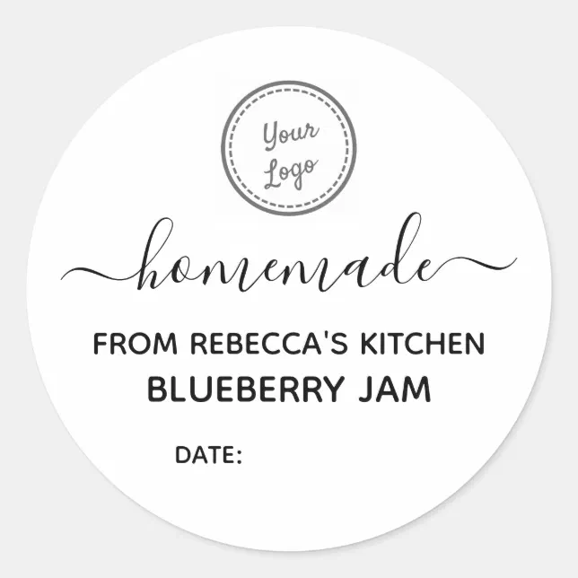 Homemade Add Your Logo | Jam Canning Label | Zazzle