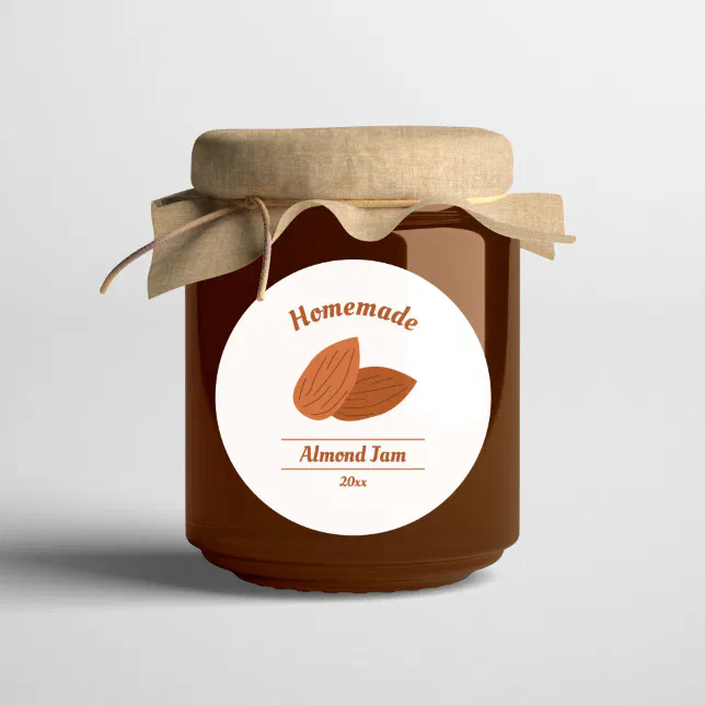 Homemade Almond Jam Label Sticker | Zazzle