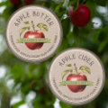 HOMEMADE APPLE CIDER Grunge Font Kraft and Brown Classic Round Sticker ...