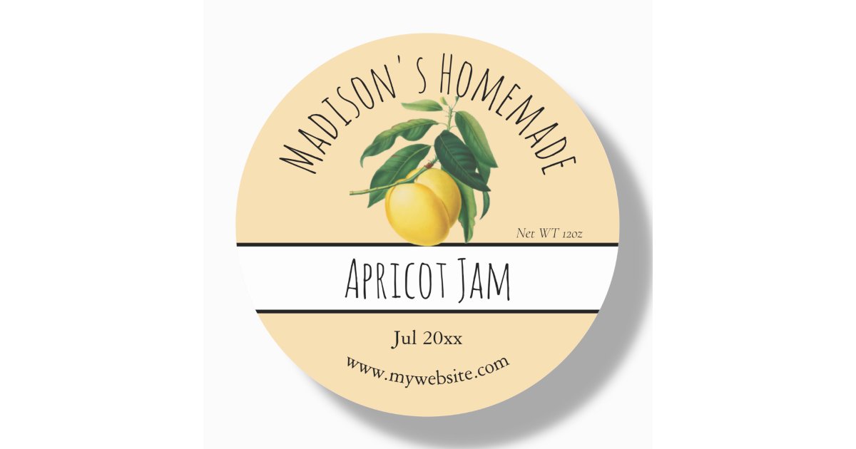 Homemade Apricot Jam Labels | Zazzle