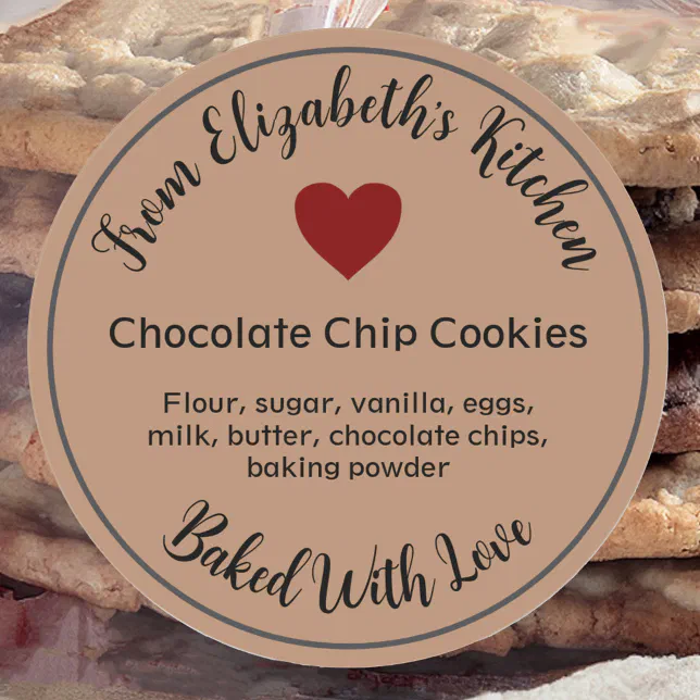 Homemade Baked Goods Ingredients Kraft Paper Brown Classic Round ...