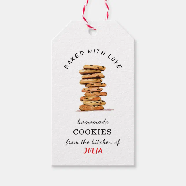 Homemade 'Baked with love' cookie Gift Tags | Zazzle