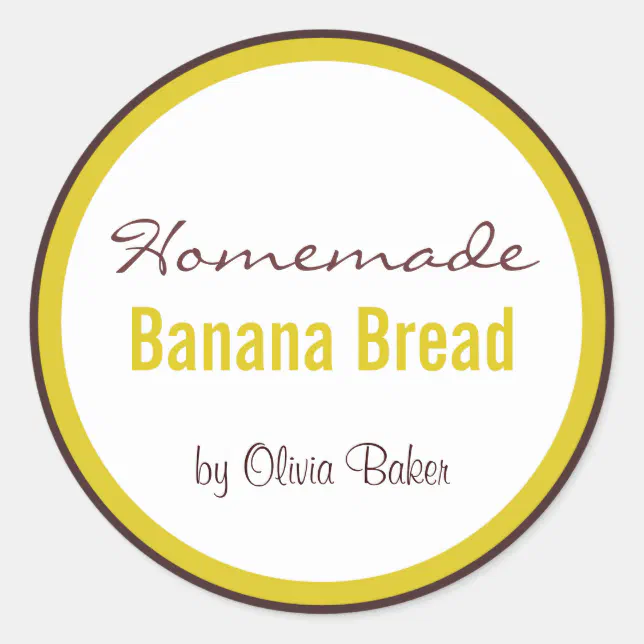 Homemade Banana Bread by Classic Round Sticker | Zazzle