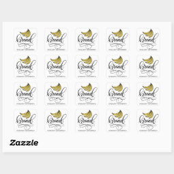 Homemade Banana Bread, hand lettered Square Sticker | Zazzle