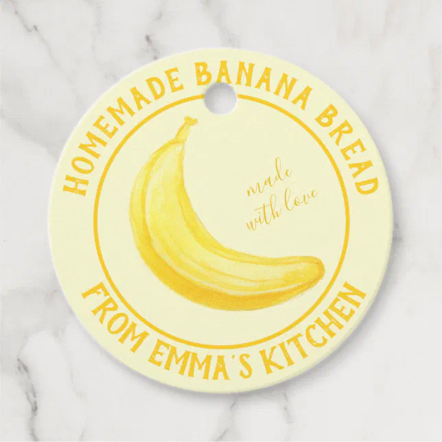 Homemade Banana Bread - Made with love Favor Tags | Zazzle
