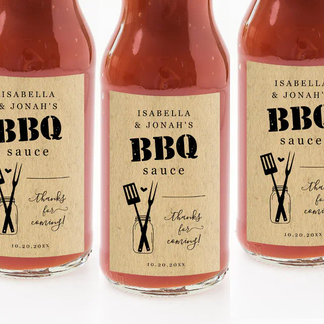 Homemade BBQ Sauce Favor Sticker | Zazzle