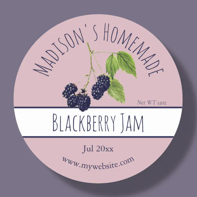 Homemade Blackberry Jam Labels | Zazzle