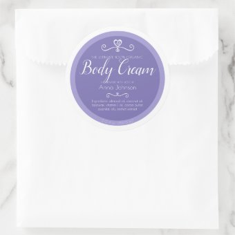 Homemade body cream ingredients blue white label | Zazzle
