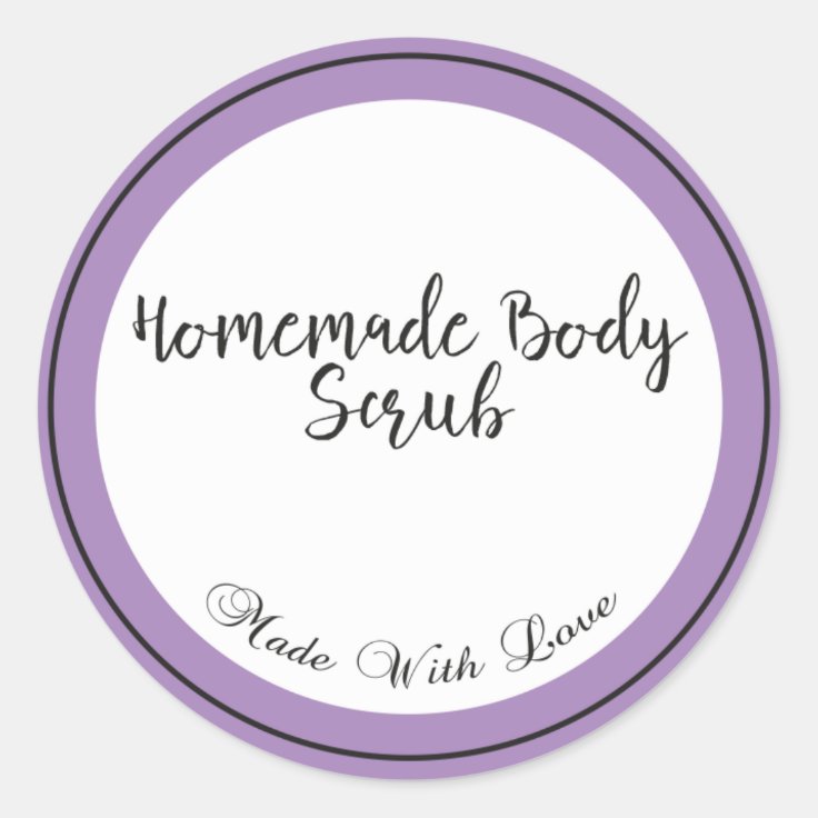 Homemade Body Scrub Classic Round Sticker | Zazzle