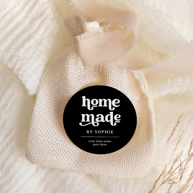 Homemade | Boho Retro Look Packaging Product Label | Zazzle
