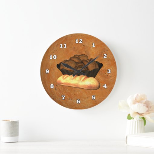 homemade Bread Kitchen wall clock | Zazzle