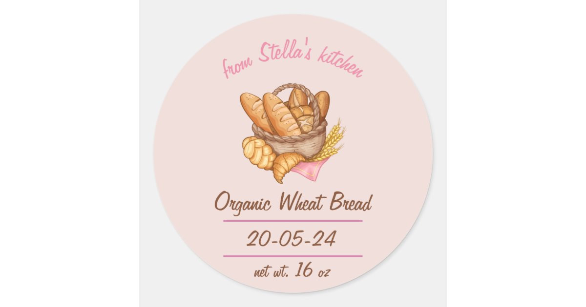 Homemade Bread Label Sticker | Zazzle