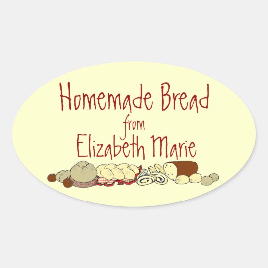 Homemade Bread Personalize It Oval Sticker | Zazzle.com