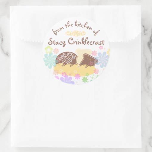 Homemade breads personalized from the kitchen of classic round sticker ...