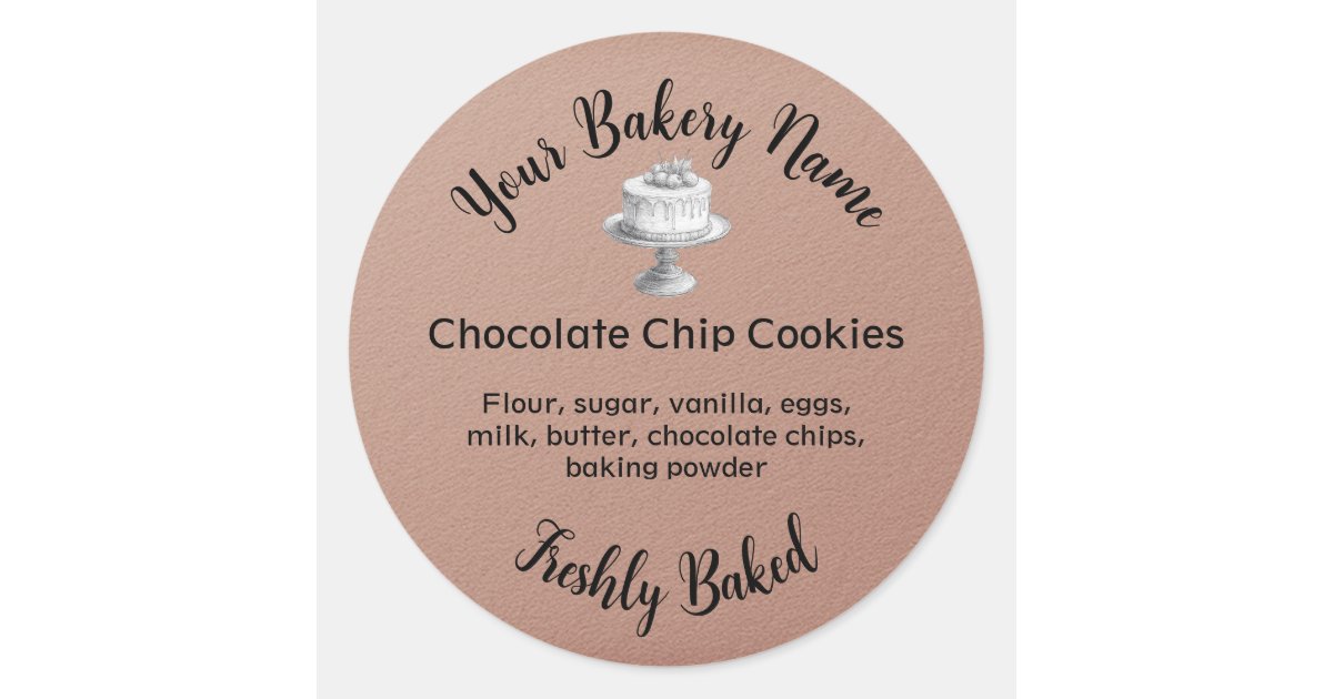 Homemade Cake Business Baking Classic Round Sticker | Zazzle