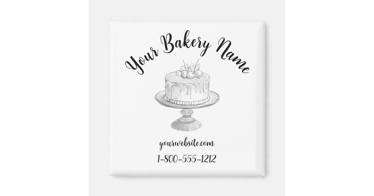 Homemade Cake Business Promotional Gift White Magnet | Zazzle