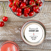 Homemade Cherry Jam Jar Label Sticker | Zazzle