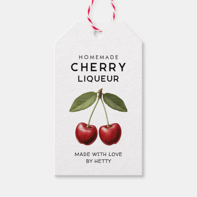 Homemade cherry liqueur labels vintage style | Zazzle