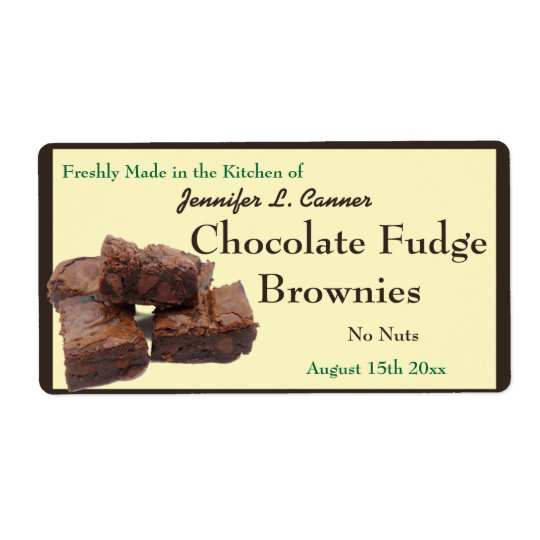 Homemade Chocolate Brownies Packaging Label | Zazzle.com