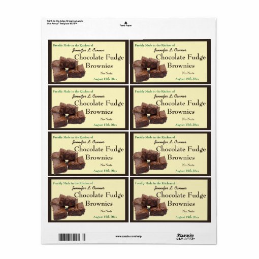 Homemade Chocolate Brownies Packaging Label | Zazzle