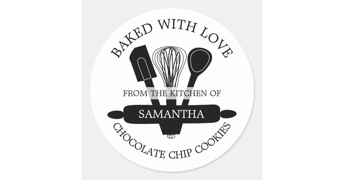 Homemade Chocolate Chip Cookies Baked With love Classic Round Sticker ...