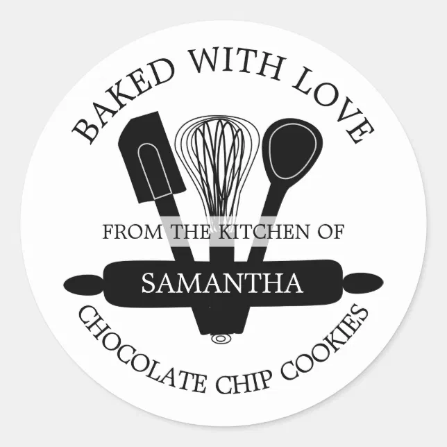 Homemade Chocolate Chip Cookies Baked With love Classic Round Sticker ...
