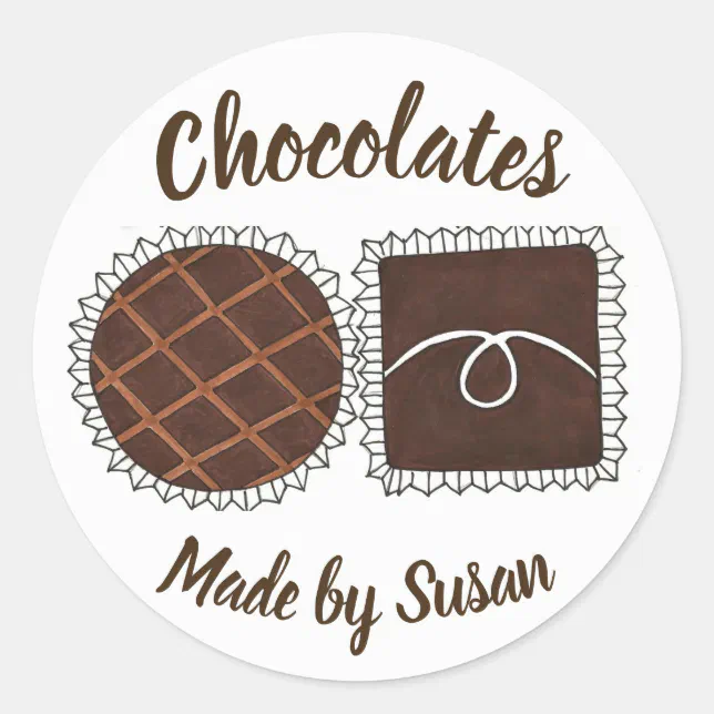 Homemade Chocolate Personalized Chocolatier Bonbon Classic Round ...