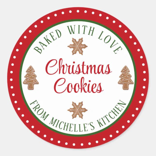 Homemade Christmas Cookies Classic Round Sticker | Zazzle