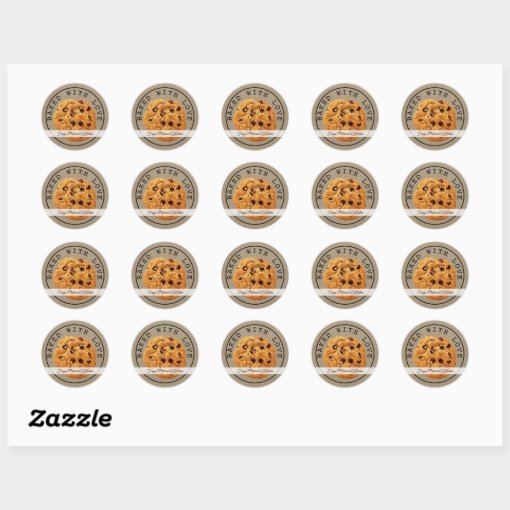 Homemade Christmas Cookies Kraft Baked With Love Classic Round Sticker ...
