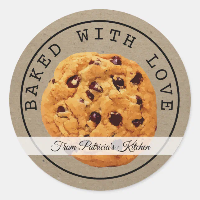 Homemade Christmas Cookies Kraft Baked With Love Classic Round Sticker ...