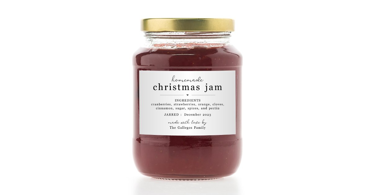 Homemade Christmas Jam Gift Label | Zazzle