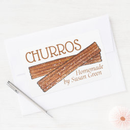 Homemade Churros Fried Churro Pastry Made By Rectangular Sticker | Zazzle