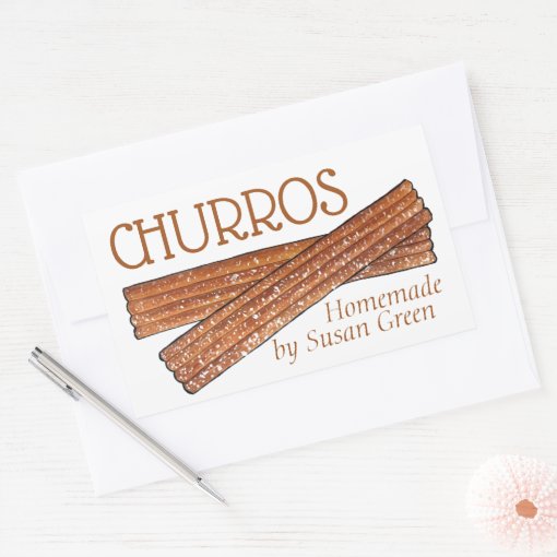 Homemade Churros Fried Churro Pastry Made By Rectangular Sticker | Zazzle