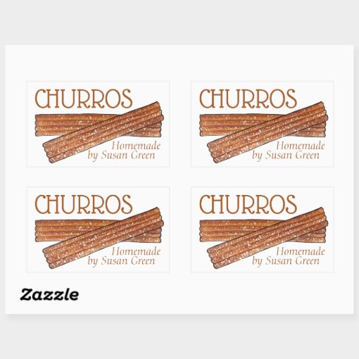 Homemade Churros Fried Churro Pastry Made By Rectangular Sticker | Zazzle