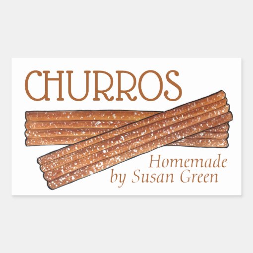 Homemade Churros Fried Churro Pastry Made By Rectangular Sticker | Zazzle