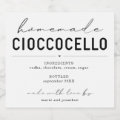 Homemade Cioccocello Chocolate Cello Label | Zazzle