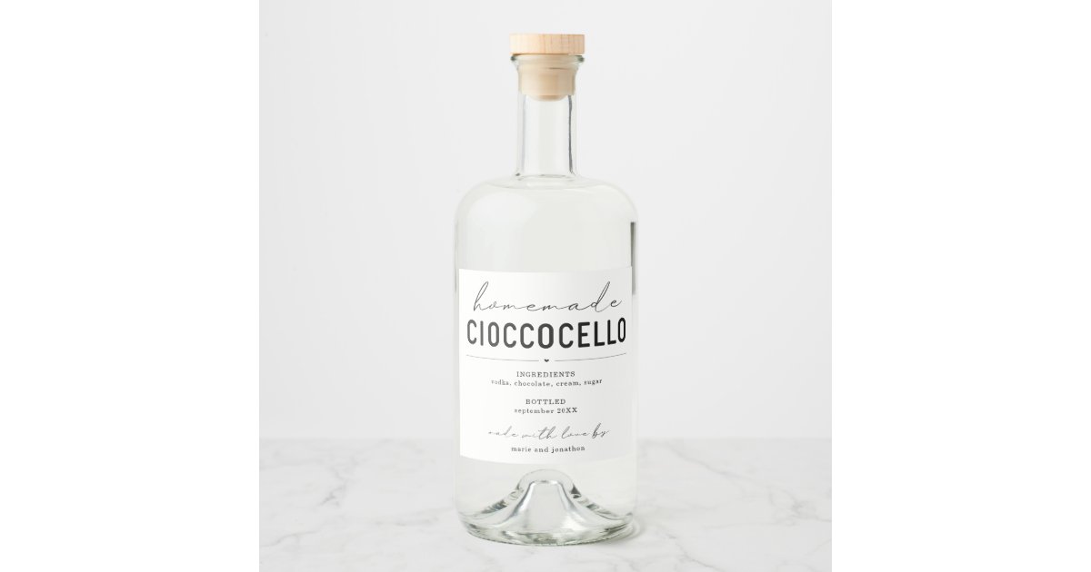 Homemade Cioccocello Chocolate Cello Label | Zazzle