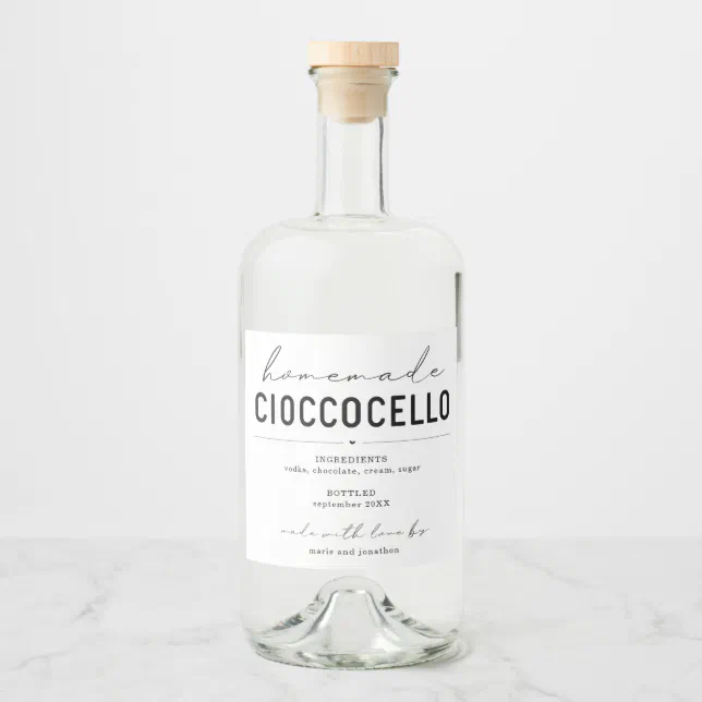 Homemade Cioccocello Chocolate Cello Label | Zazzle