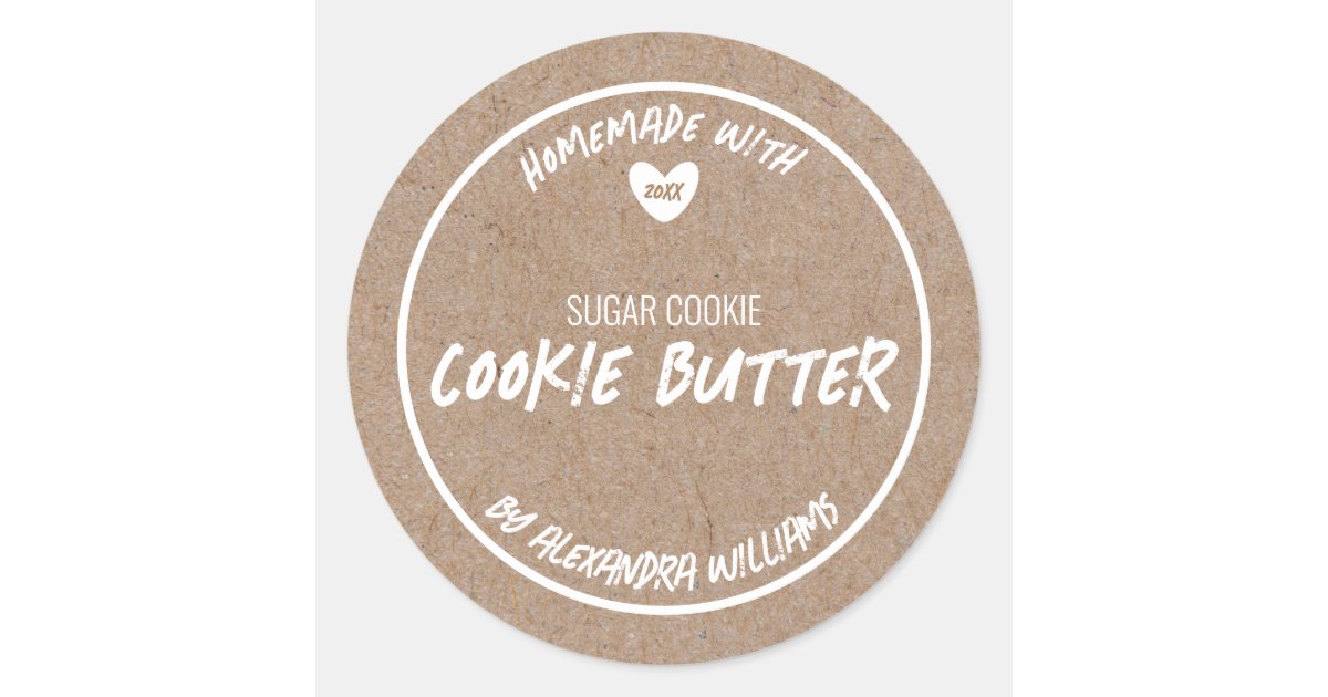 Homemade Cookie Butter Classic Round Sticker | Zazzle