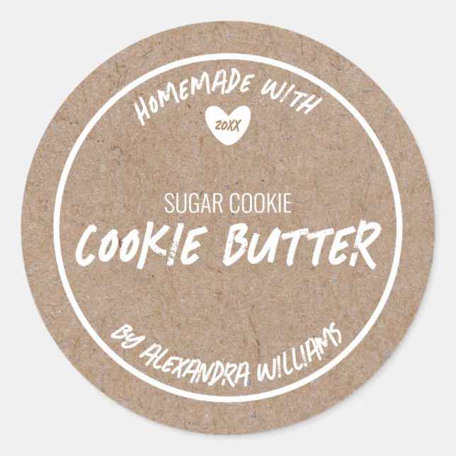 Homemade Cookie Butter Classic Round Sticker | Zazzle