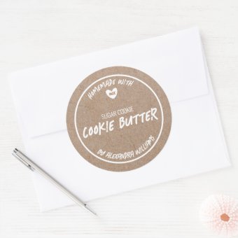 Homemade Cookie Butter Classic Round Sticker | Zazzle
