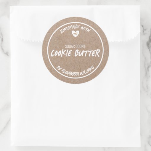 Homemade Cookie Butter Classic Round Sticker | Zazzle