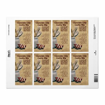 Homemade Cookie Mix Gift Jar Labels, Personalized Label | Zazzle