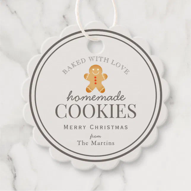 Homemade Cookies Gingerbread Man Holiday Favor Tags | Zazzle
