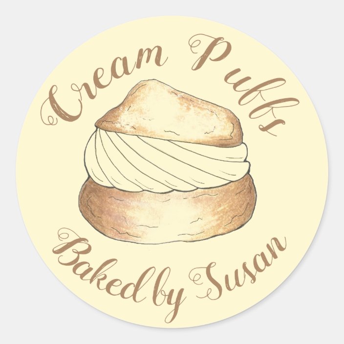 Homemade Cream Puffs Creampuff Pastry Baked By Classic Round Sticker ...