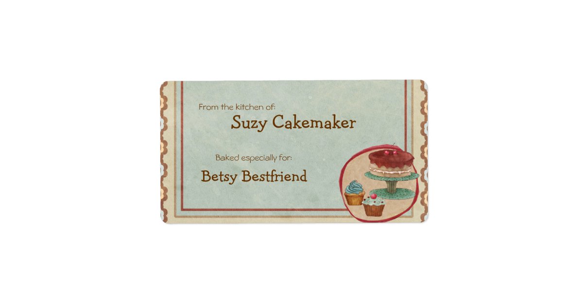 Homemade Dessert Treats Personalized Labels | Zazzle