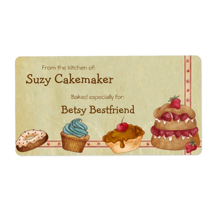 Homemade Desserts Personalized Labels | Zazzle.com