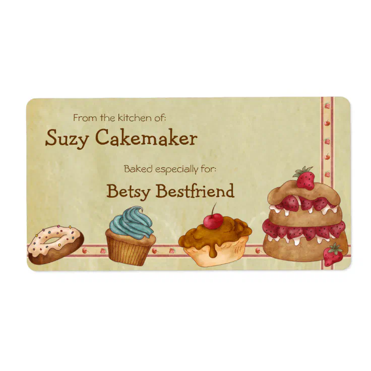 Homemade Desserts Personalized Labels | Zazzle