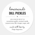 Homemade Dill Pickle Jar Label Sticker | Zazzle