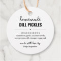 Homemade Dill Pickle Jar Label Tag | Zazzle
